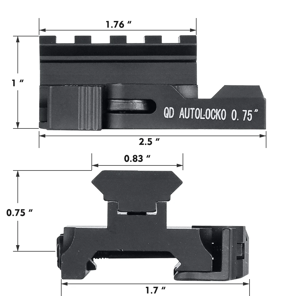 Spina Tactical Accessories Qd Autolock Quick Release Red Dot Riser ...