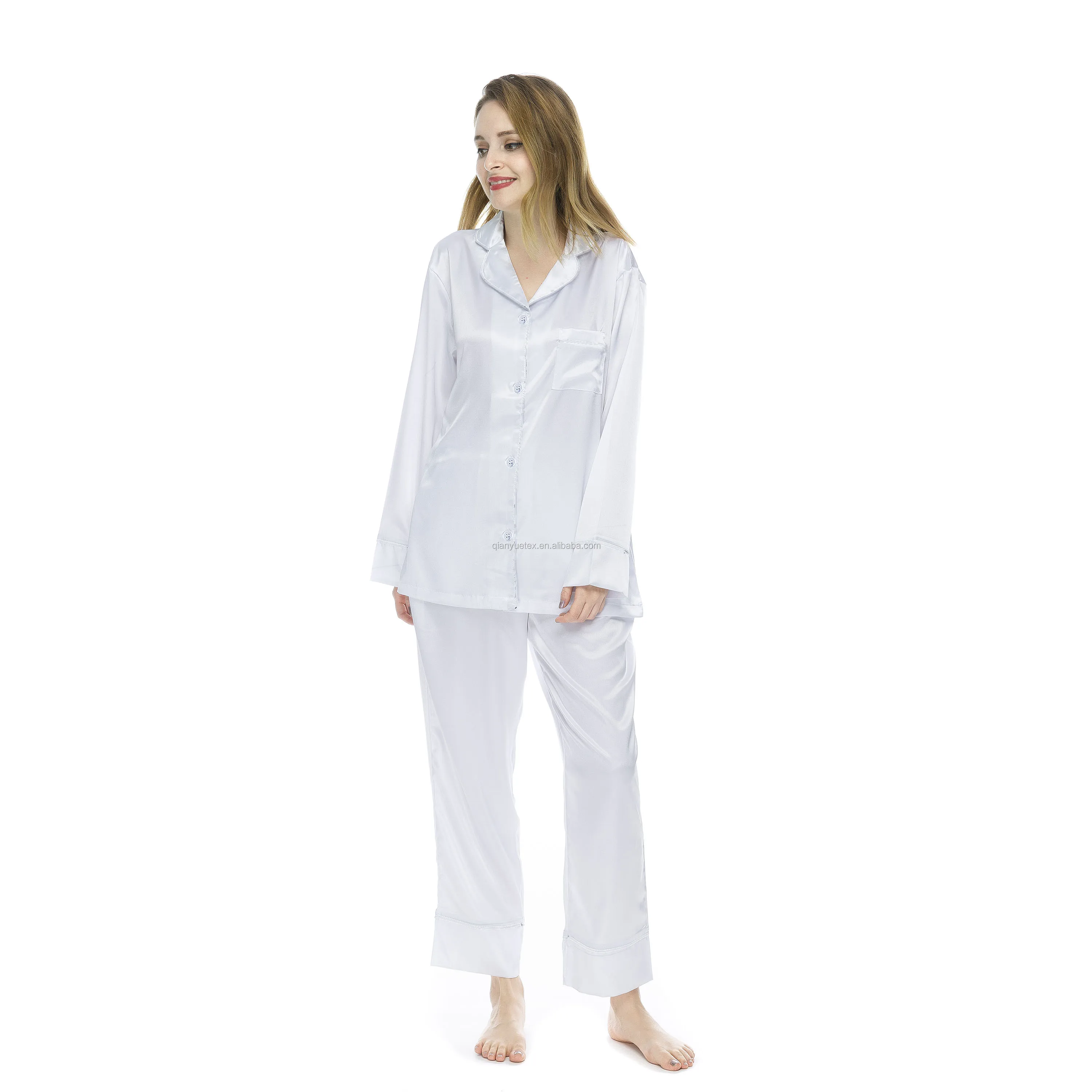 Silky Polyester Satin Pajamas Sets For Women - Buy Silk Sleepwear,Satin ...