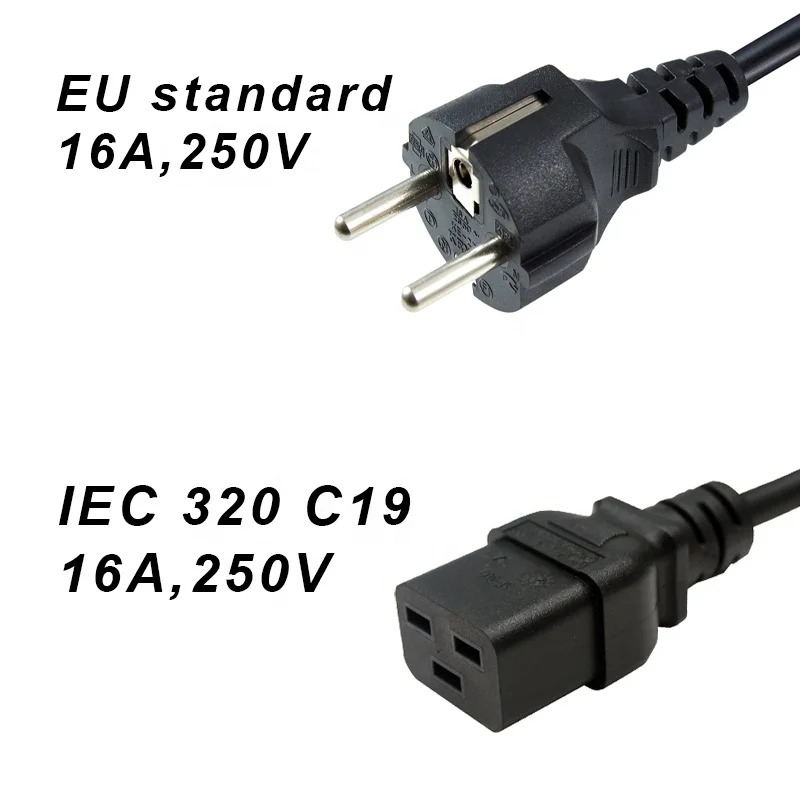 Schuko CEE 7/7 European Standard IEC320 Power Cord - 1.85m