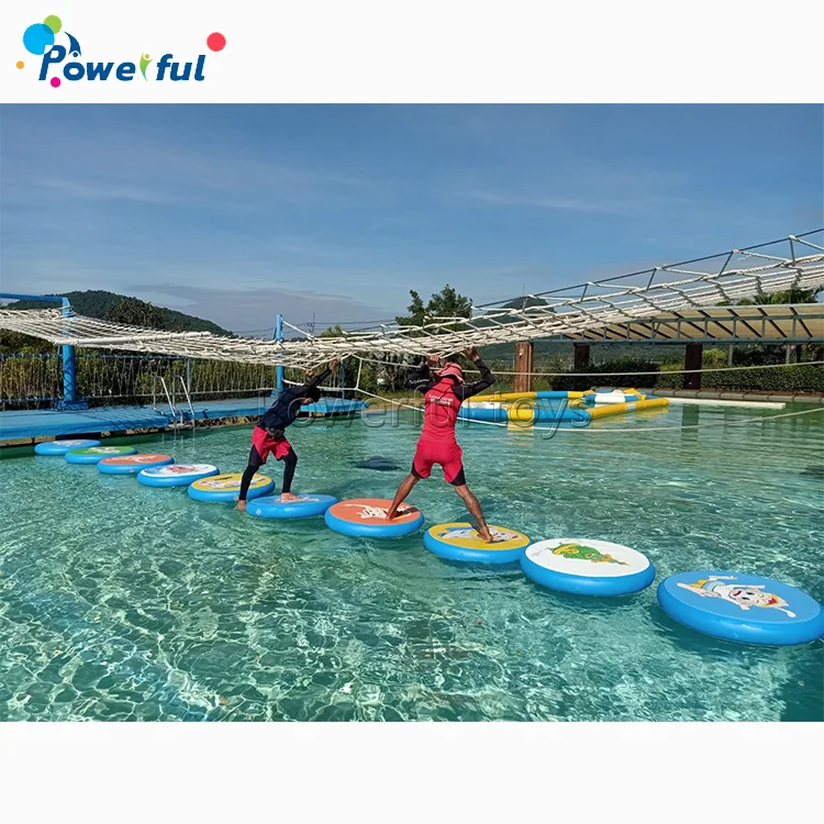 Public Pool Inflatable Floating Water Park - Wiggle Bridge Water Toys ...