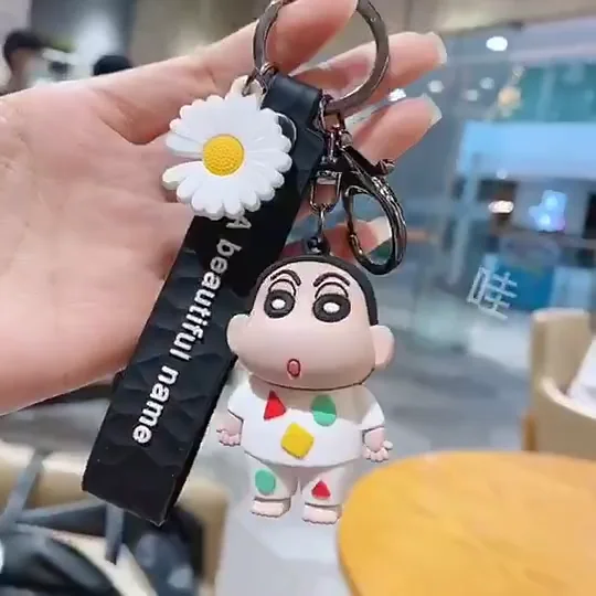 Crayon Shin Chan Cartoon Pvc Rubber Doll Key Chain Sakura Momoko Flower ...