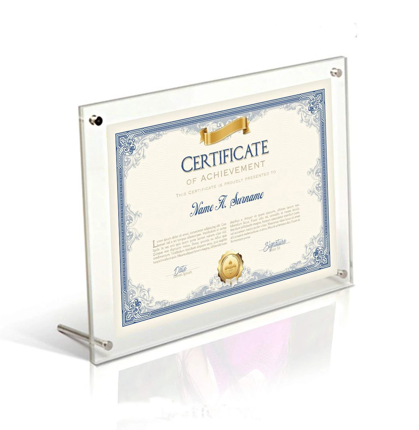 Clear Acrylic Desktop File Certificate Frame Holder - Buy Acrylic ...