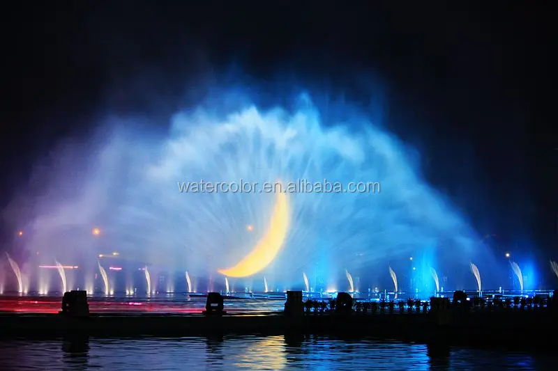 Water Projection Screen with Multi-Color LED Lights