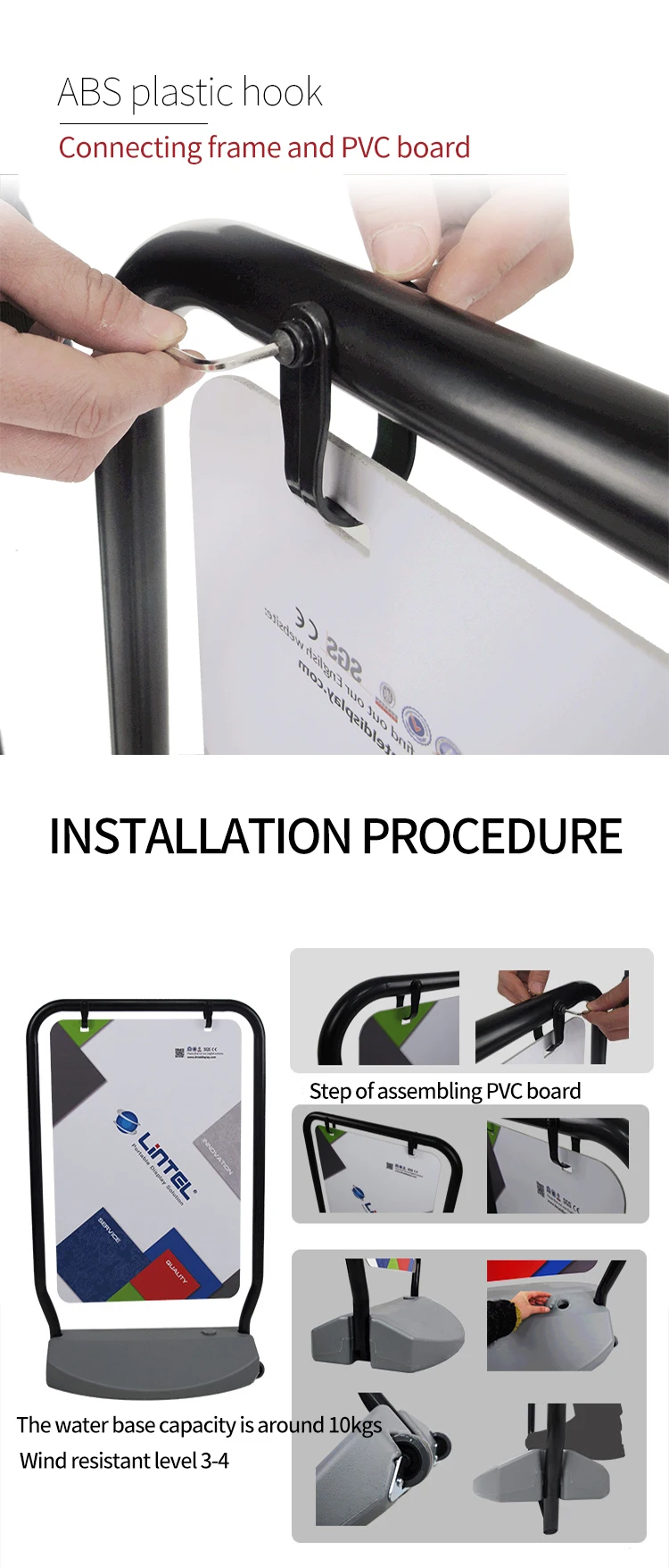 Double Sided Water Base Sign Holder Signs a Frame Sidewalk Poster ...