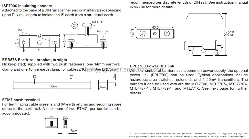 Mtl7700シリーズシャント-ダイオードsafety Barrier Mtl7787 + Dinレール取付safety Barriers ...