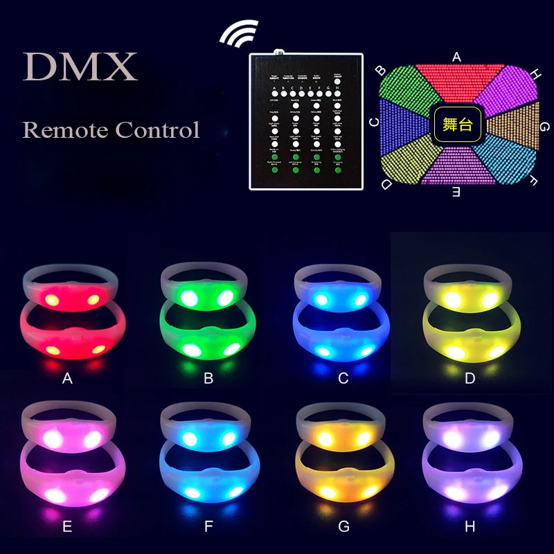 Programmable Remote Controlled Flashing Led Silicone Bracelet Radio ...