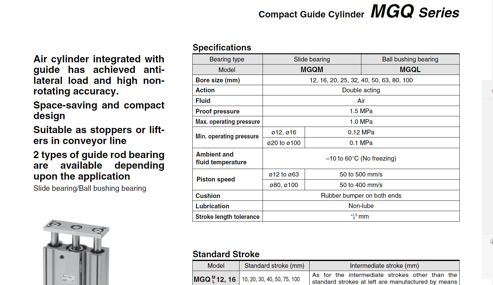 Smc Air Cylinder Seriesmgq Mgqm50-10.mgqm50-20.mgqm50-25.mgqm50-30 New ...