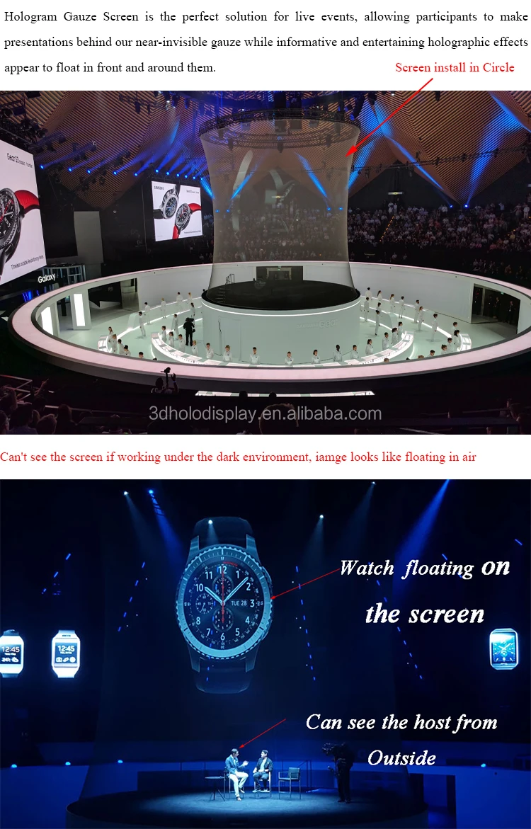 Holoflex Holographic Projection Screen - 3D Live Show Display