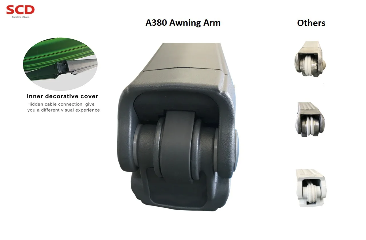 Outdoor Motorized Aluminum Folding Arm Retractable Awnings