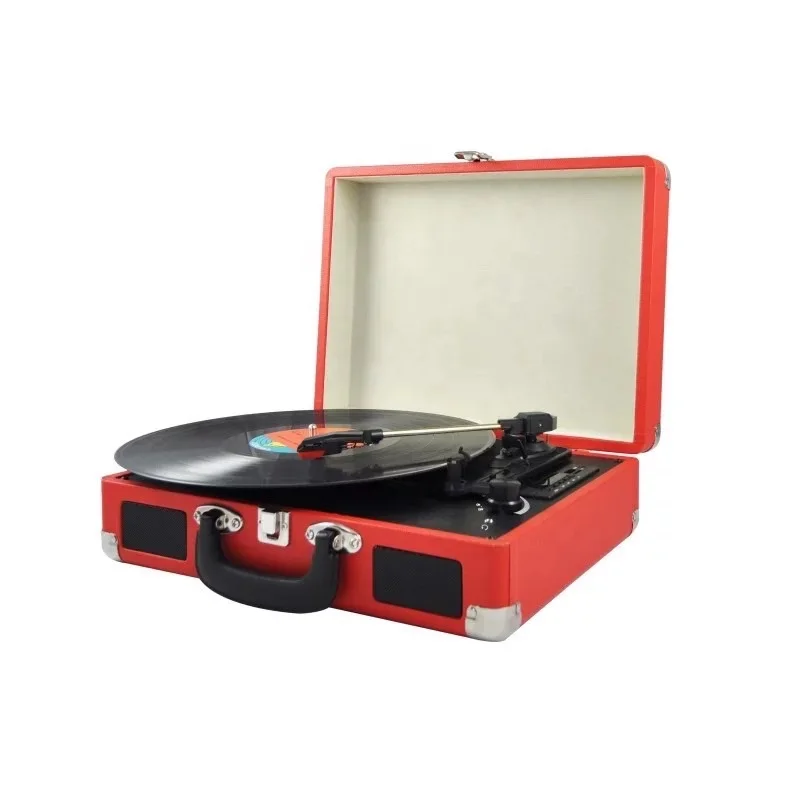 Portable Suitcase Turntable - Retro Vinyl Record Player