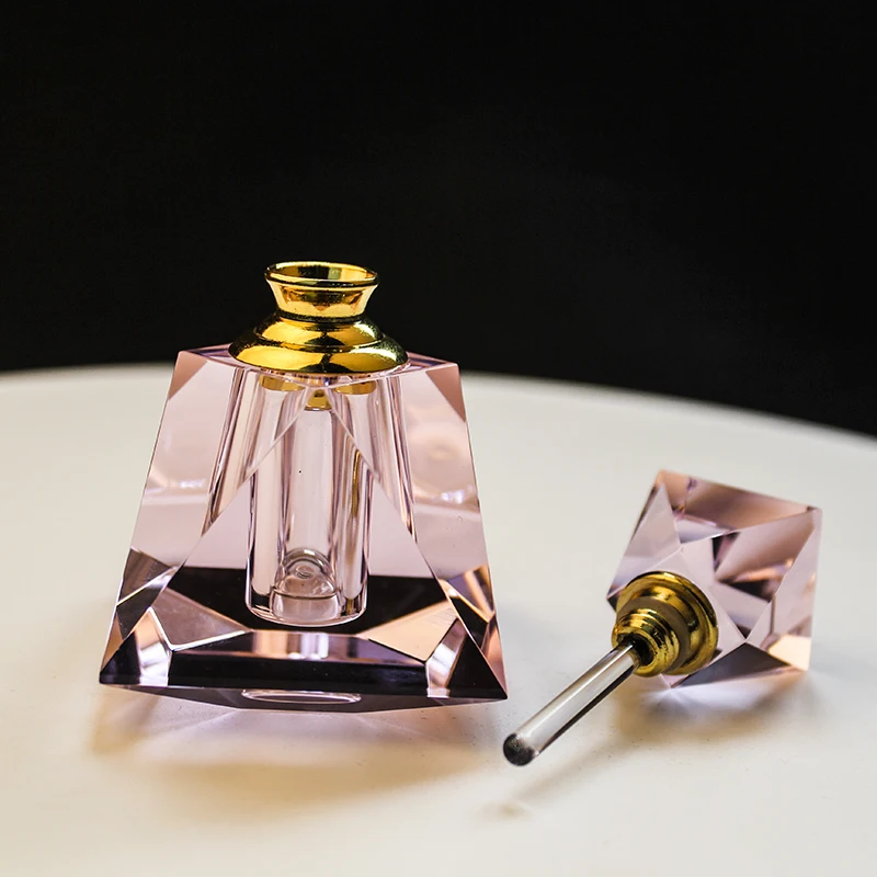 Vintage Styles 3ml Luxury Pyramid Shape Pink Crystal Perfume Bottles ...