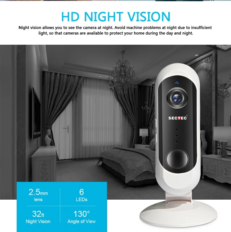 Sectec Hd 720p 180 Degree Security Camera System Cctv Ip Battery Wiif Camera - Buy Battery ...
