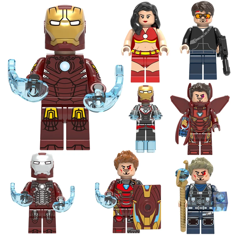 Plastic Building Blocks Ironman Model Legos Block Superhero Mini Action ...