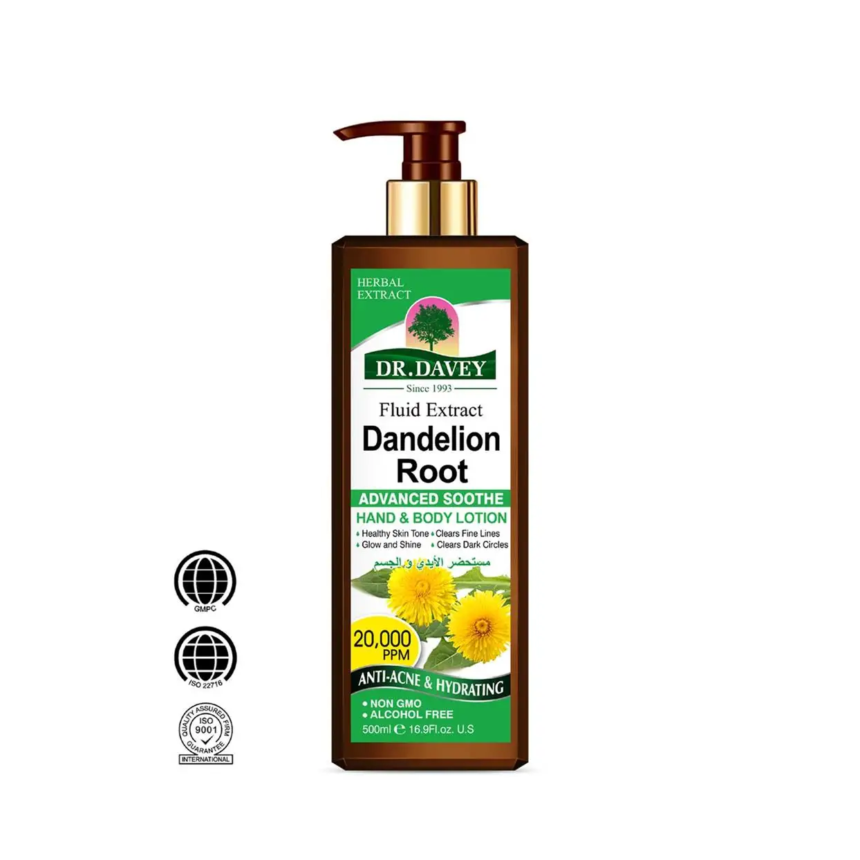 DR.DAVEY Dandelion Root Body Lotion Skin Whitening Lightening ...
