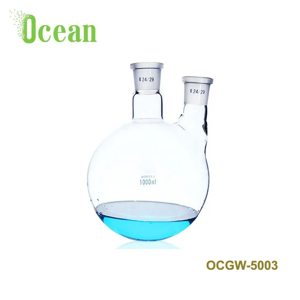 Lab Glass Two Necks Round Bottom Boiling Flask 2-Neck Quartz Flask ...