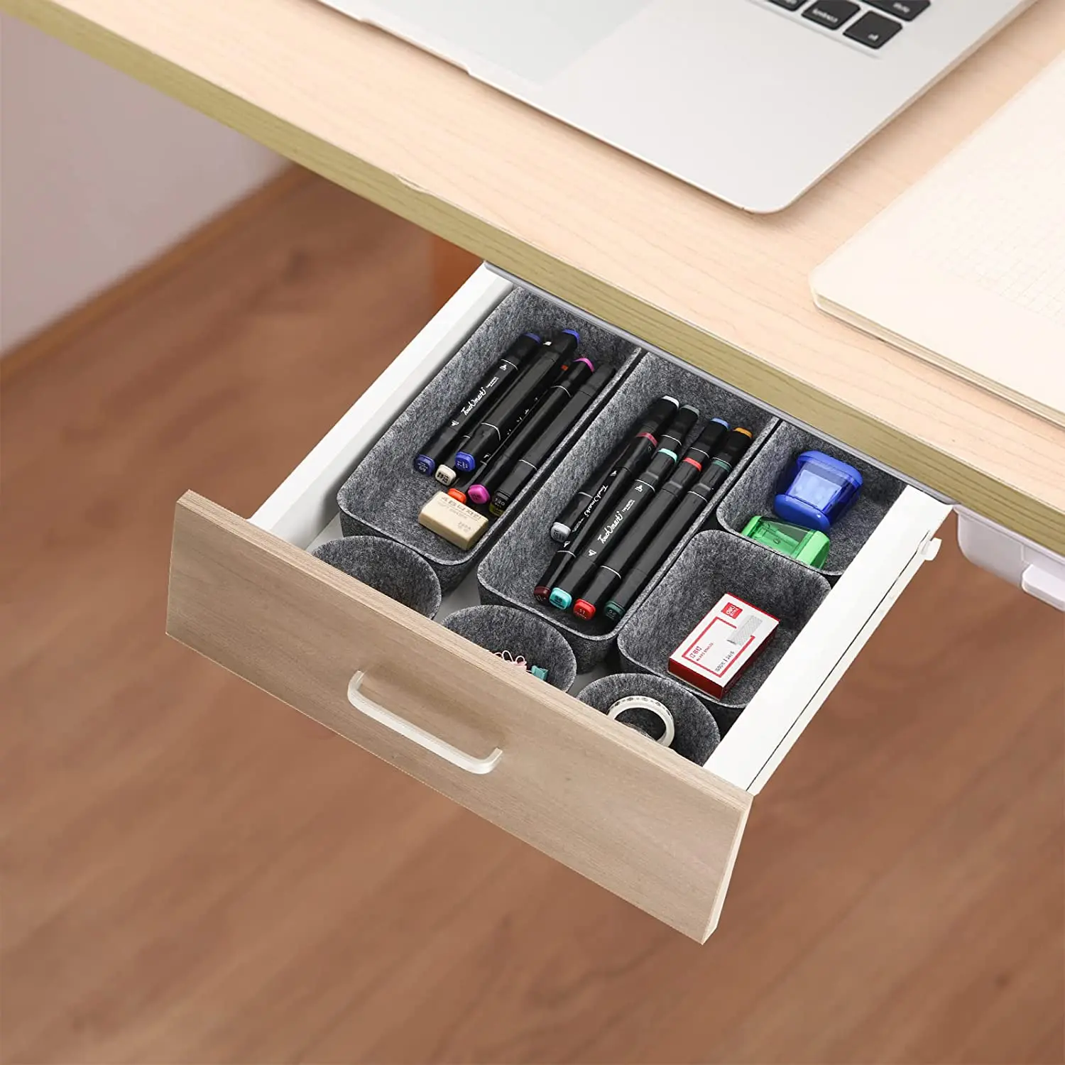 Drawer Organizers Bins Felt Storage Bin Office Organizer Shallow Small ...