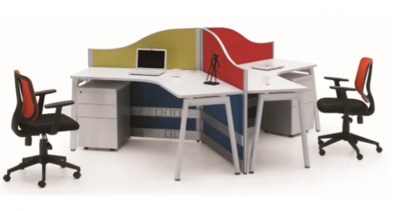 Creative Triangle Office Furniture 120 Degree Desk 3 Person Nordic Work ...