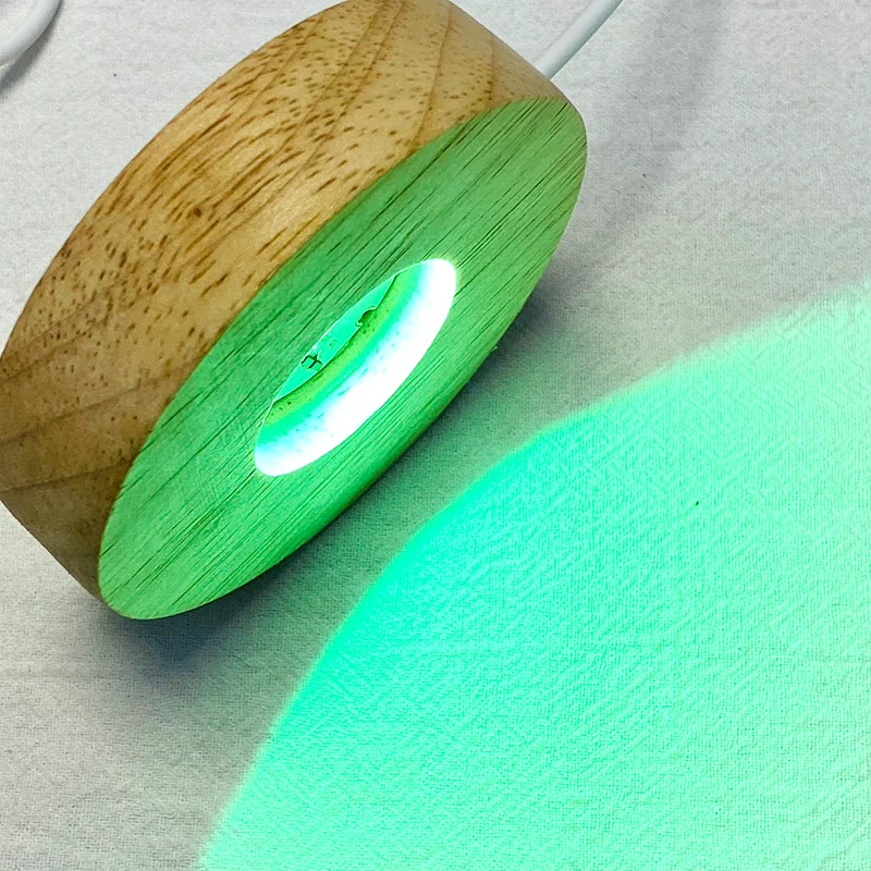 USB LED Wood Display Base - Minimalist Lighting Solutions