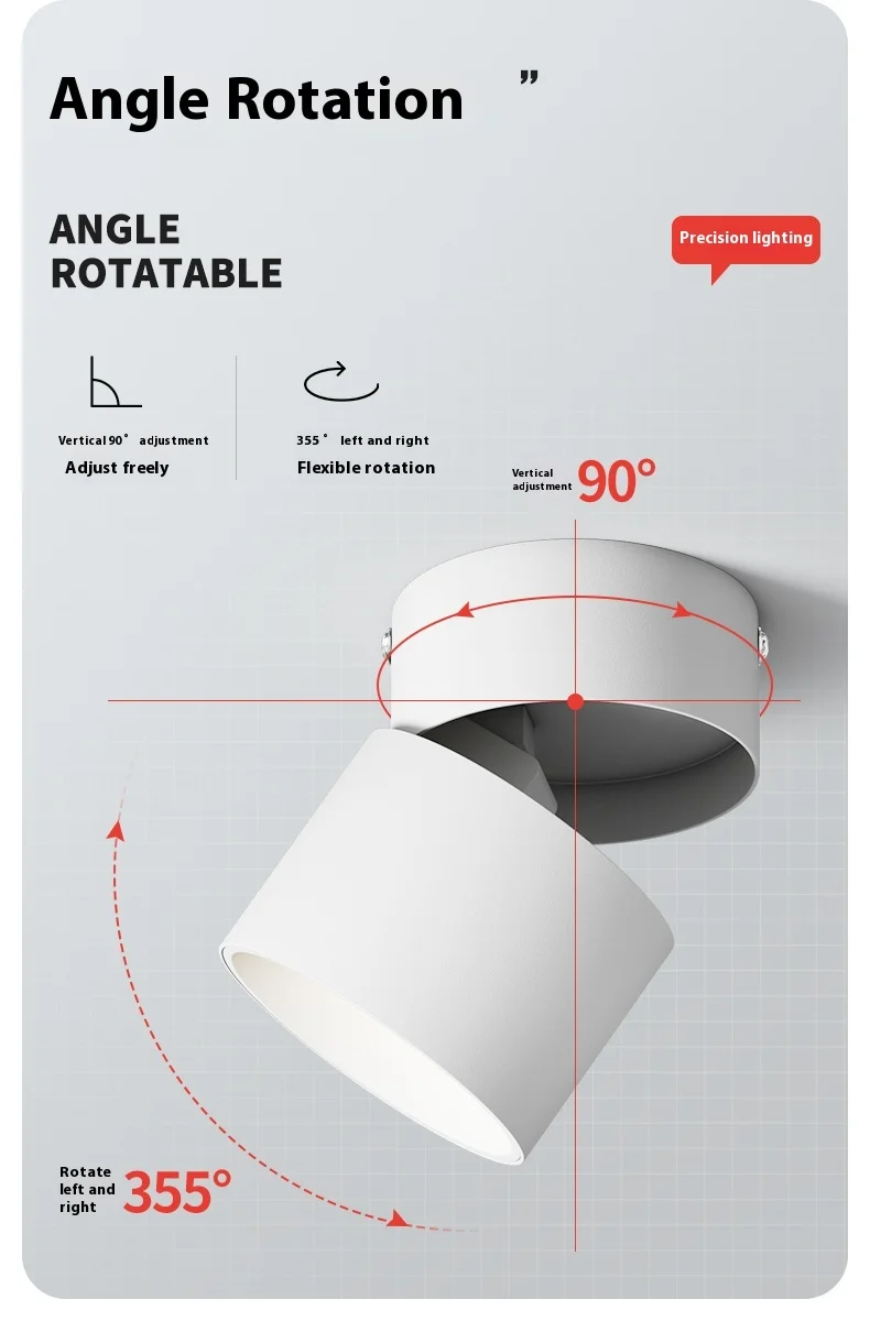 Adjustable Angle LED Downlight Spotlight Surface Mounted Foldable ...