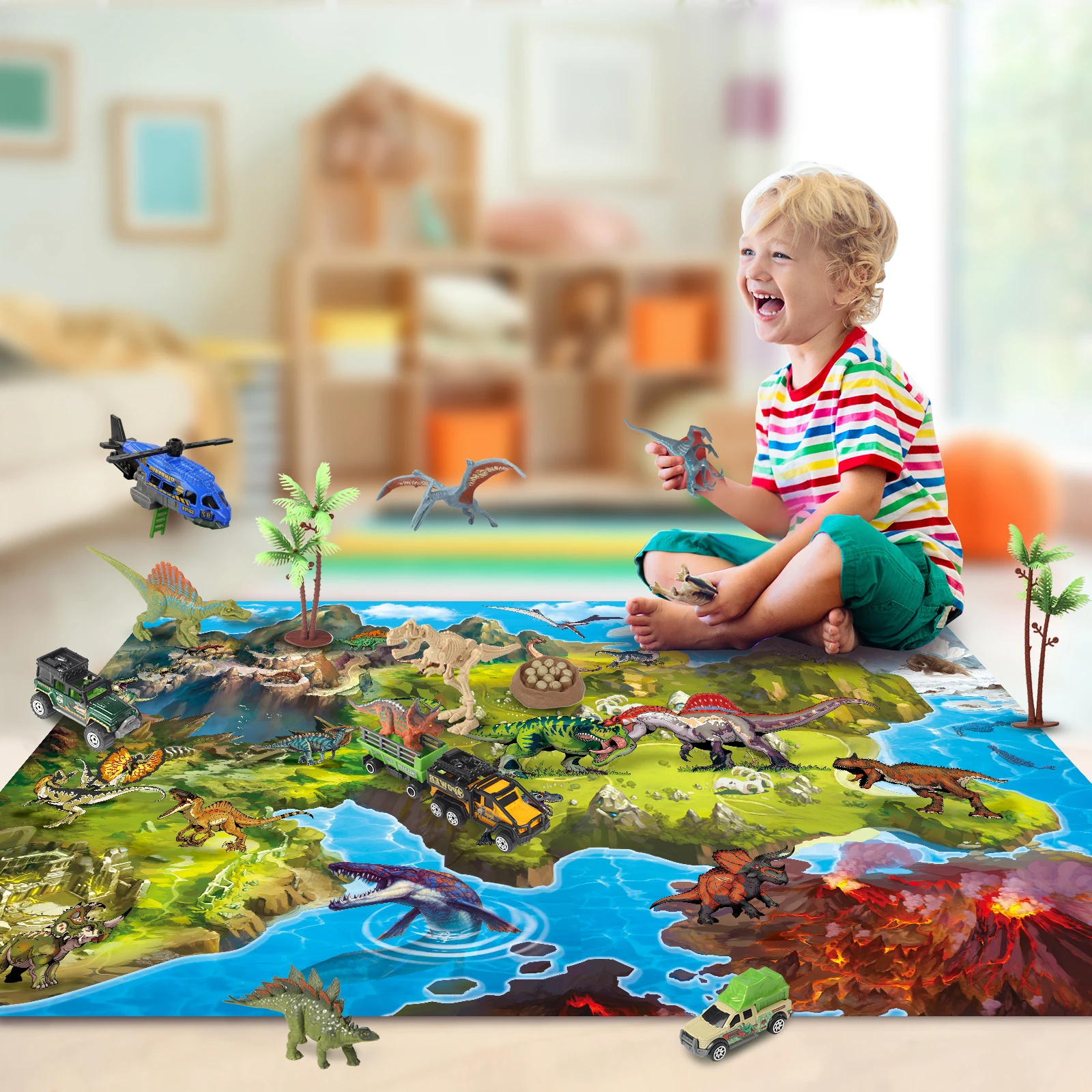 Sunq Wholesale Children Educational Play Forest Dinosaur Car Scenario ...