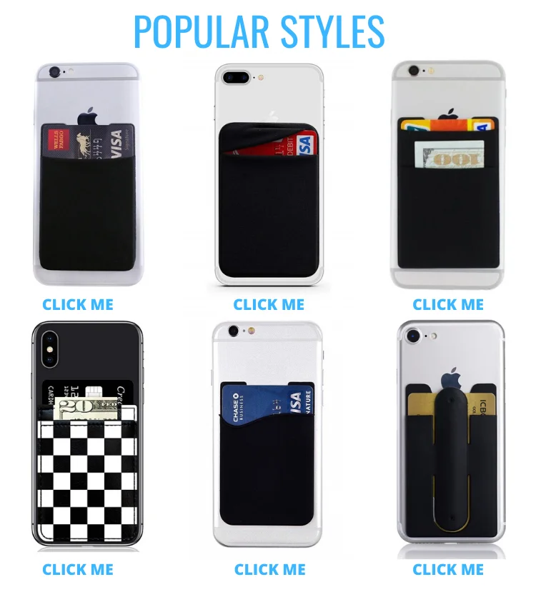 Universal Phone Pocket Sticker Saffiano Leather Card Holder Wallet Case ...