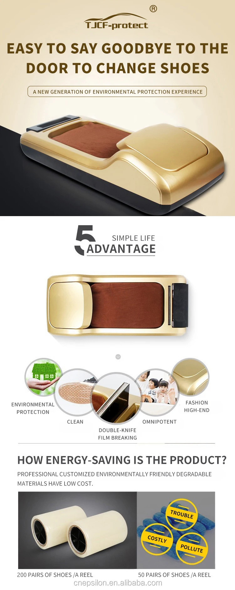 Epsilon automatic shoe booty cover dispenser bootie butler machine ...