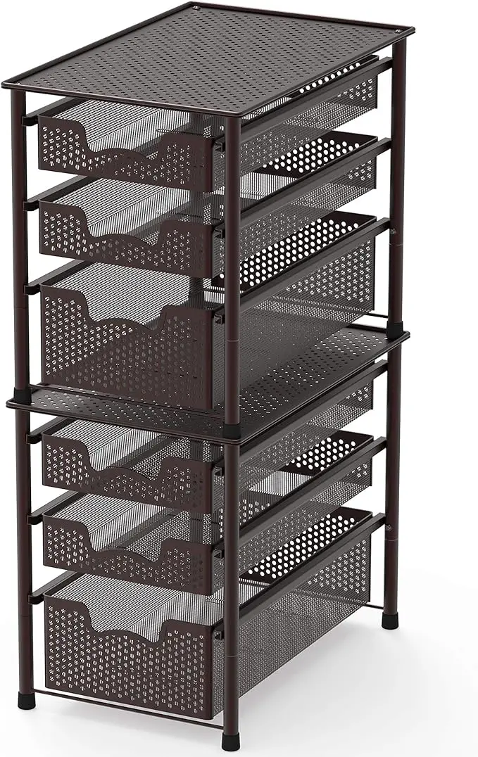 Simple Houseware Stackable 3 Tier Sliding Basket Organizer Drawer ...