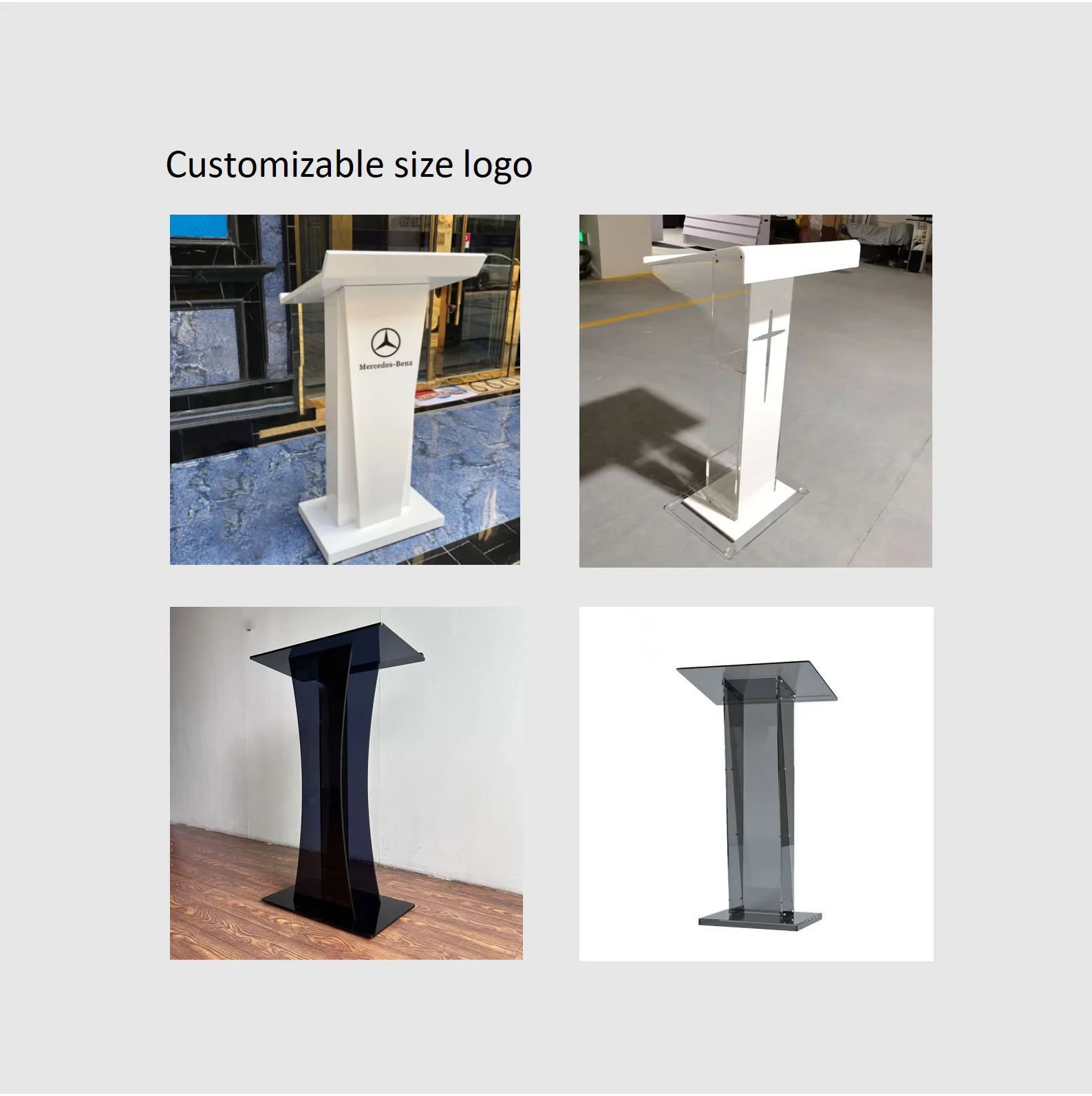 Customizable Modern Design Acrylic Lectern Podium for Commercial ...