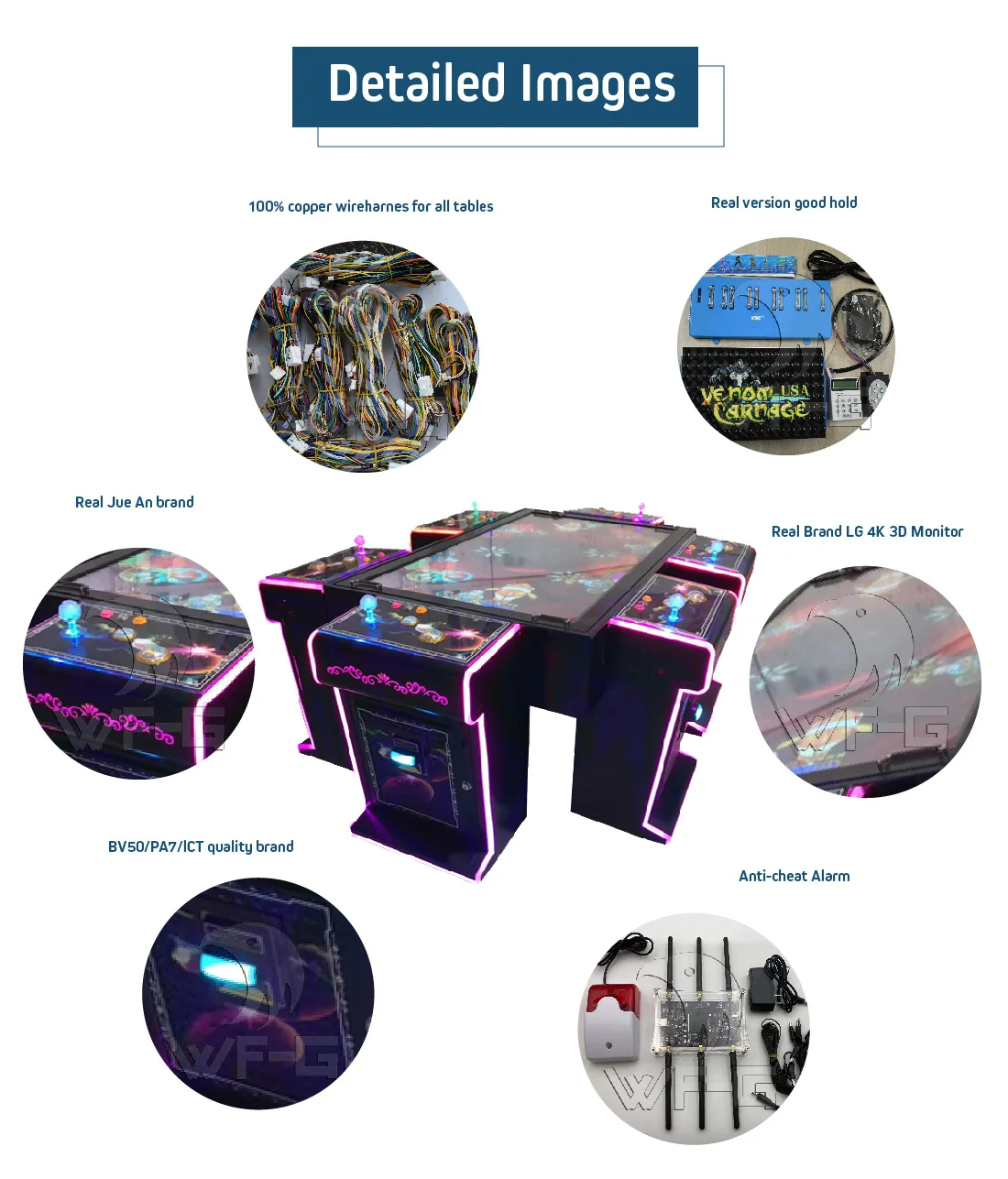 10 Players Big Fish Table Arcade Video Slot Machine Fishing Game Table ...