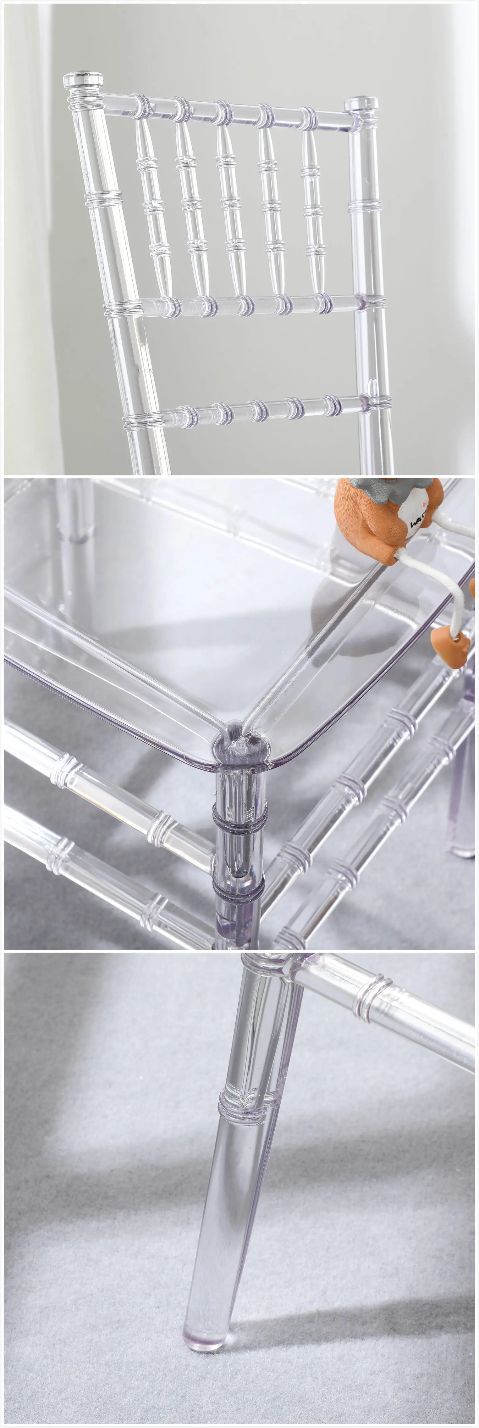 Wholesale Rental Transparent Crystal Hotel Banquet Chairs