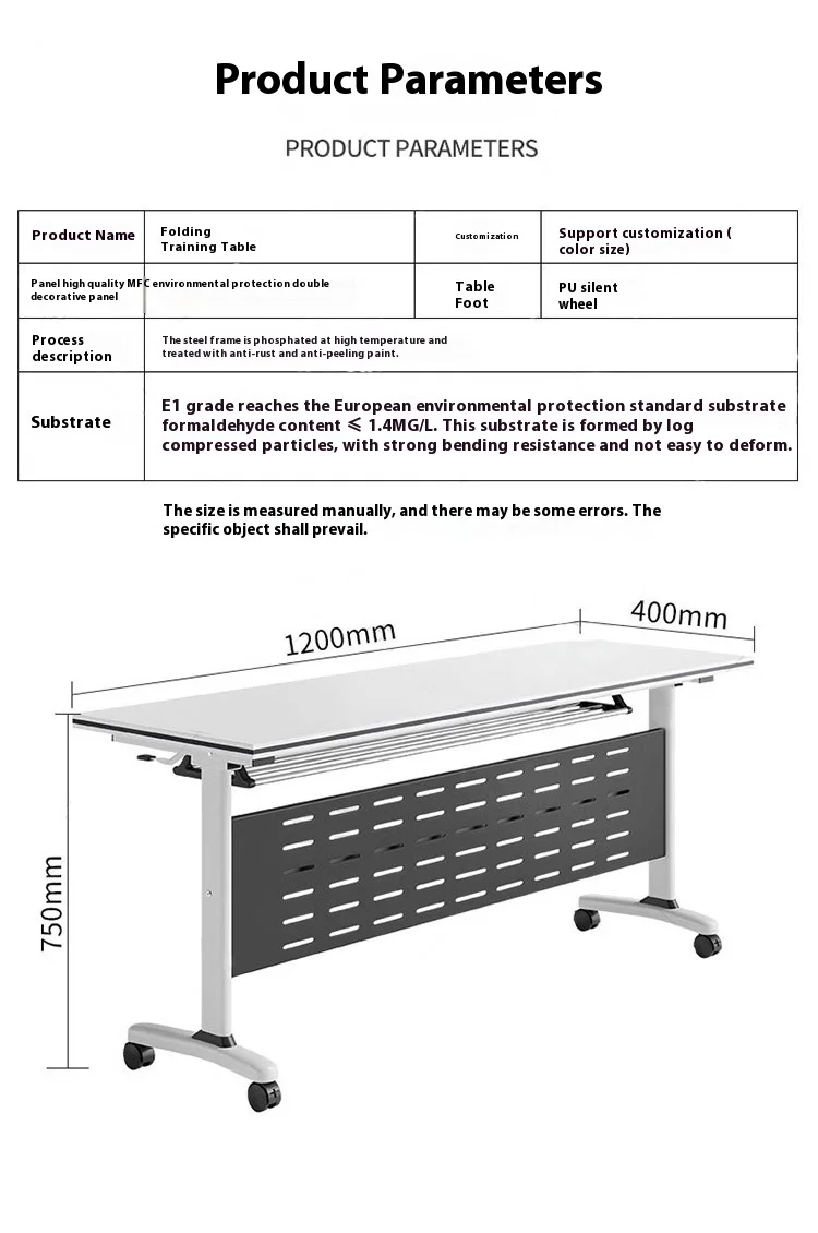 Folding Long Table Training Office Movable Desk Combination Portable ...