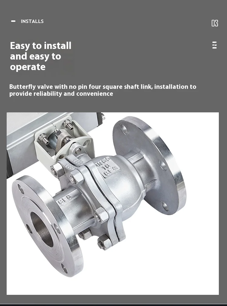 Q641F-16P Pneumatic Ball Valve Stainless Steel Cast High Temperature Steam Flange Explosion ...