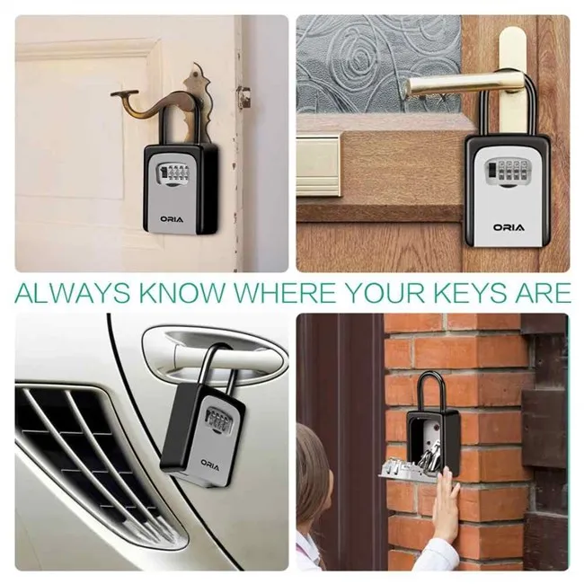 Secure External Lock Box for Key Storage - Padlock & Combination