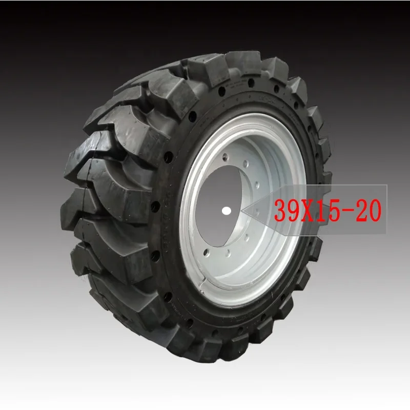 39x15-20 Rubber Solid Tire With Steel Rim And Used For Wheel Loader ...