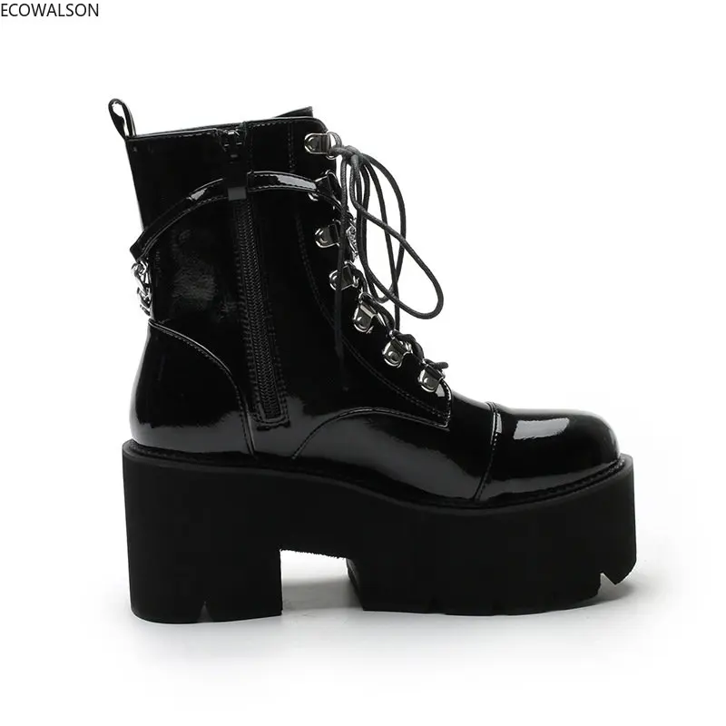 Shop Black Patent PU Vampire Boots for Women - Safety & Style