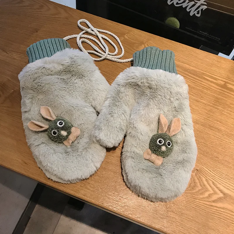 Wholesale Cute Lovely Warm Wool Outdoor Riding Mittern With String ...