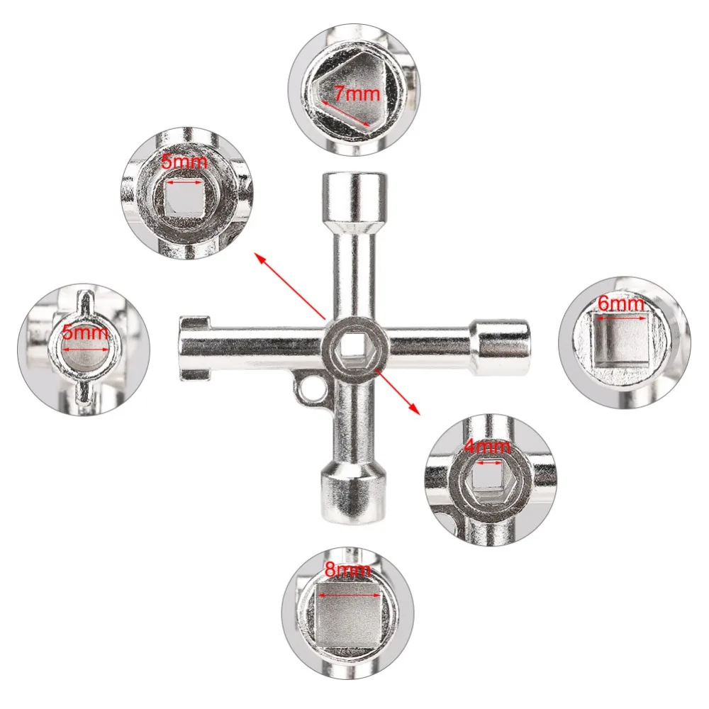 Black And Silver Cross Wrench Key - Buy 4-way Key Multi-functional ...