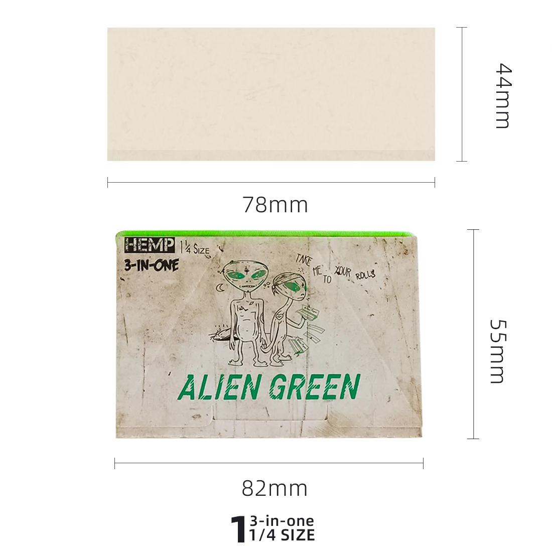 Alien Puff Smoking Rolling Paper 1 1/4 Size Unbleached Brown Paper With ...
