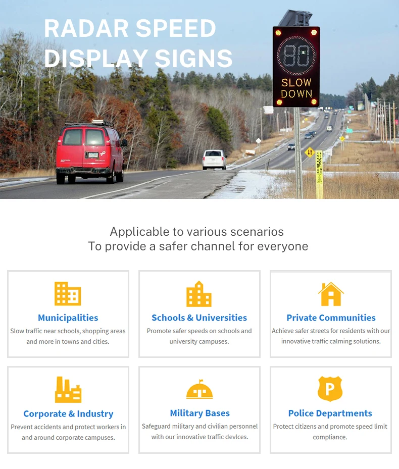 Portable Effective Solar Speed Radar Limit Vehicle Activated Signs ...