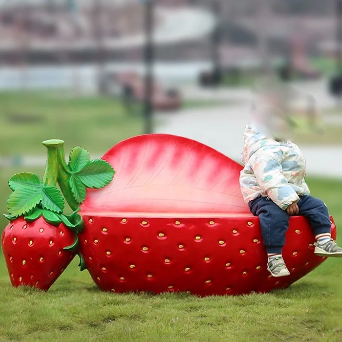 Outdoor Fruit Statue - Strawberry Chair for Garden Decor