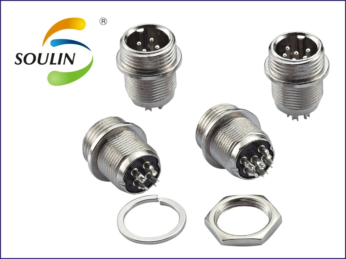 Air Plug 4pin 12mm Round Core Aviation Plug Gx12-4 Luer 12 Pin Aviation ...