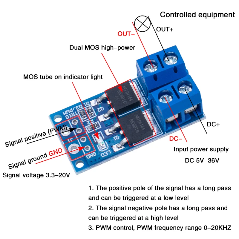 High Power 15a 400w Mos Fet Triggered Switch Drive Module Pwm Regulator ...