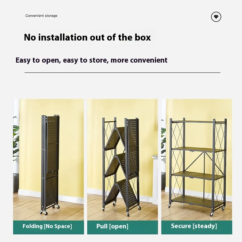 Free Installation Removable Metal Folding Shelf for Home Kitchen Use