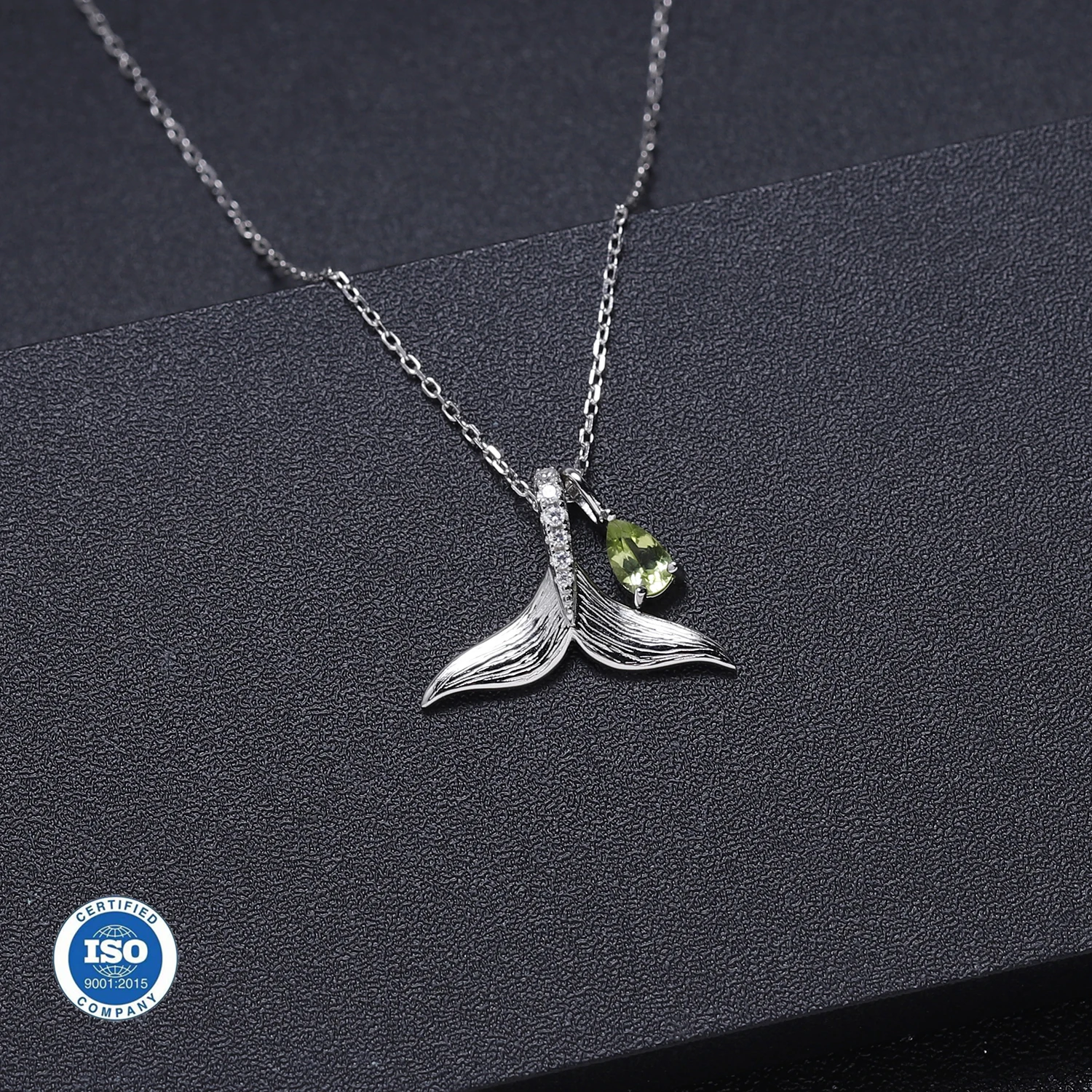 Abiding Natural Peridot Gemstone Cute Fishtail Jewelry 925 Sterling ...