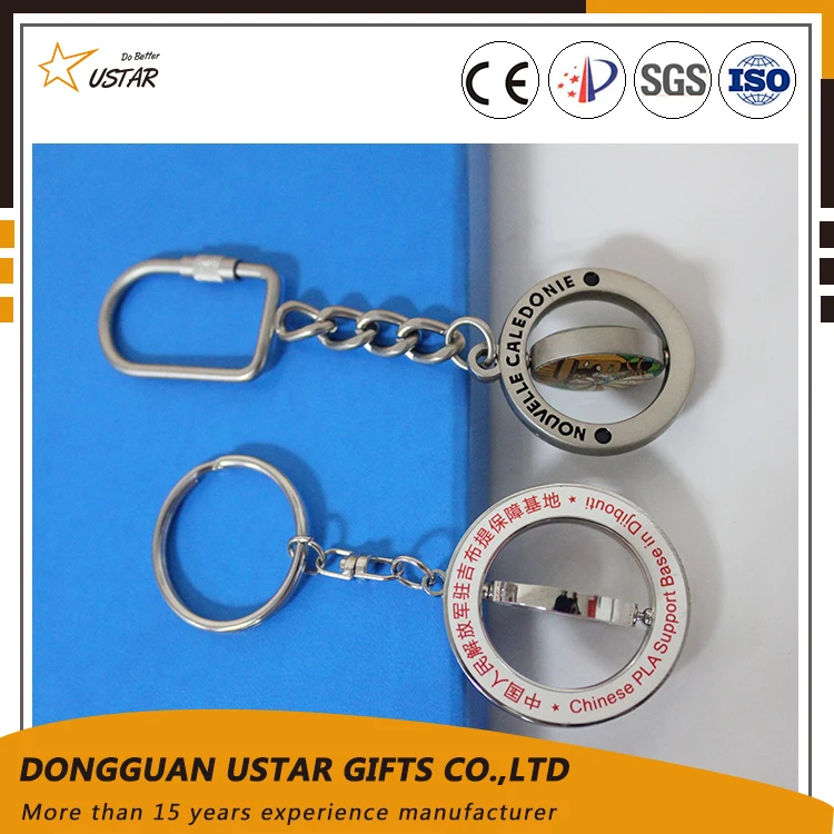 Wholesale Custom Revolve Round Shaped Zinc Alloy Keychain Promotional ...