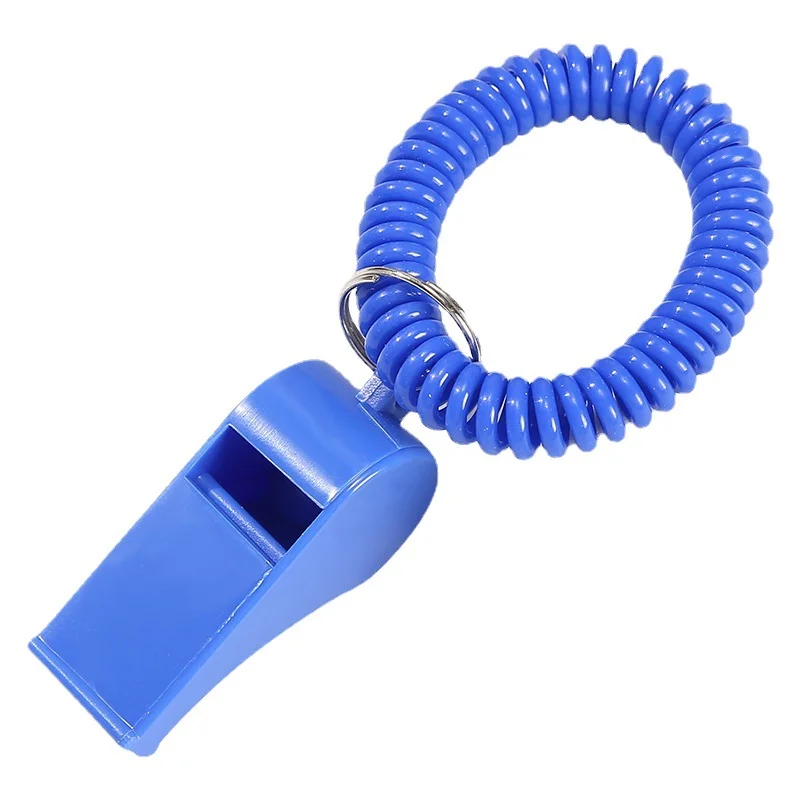 Plastic Colored Whistle with Telephone Line Spring Coil