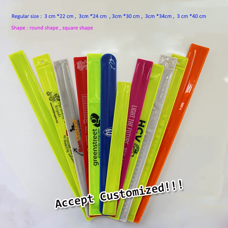 Pvc Slap Band Reflective,Yellow Reflective Slap Band Custom Wristbands ...