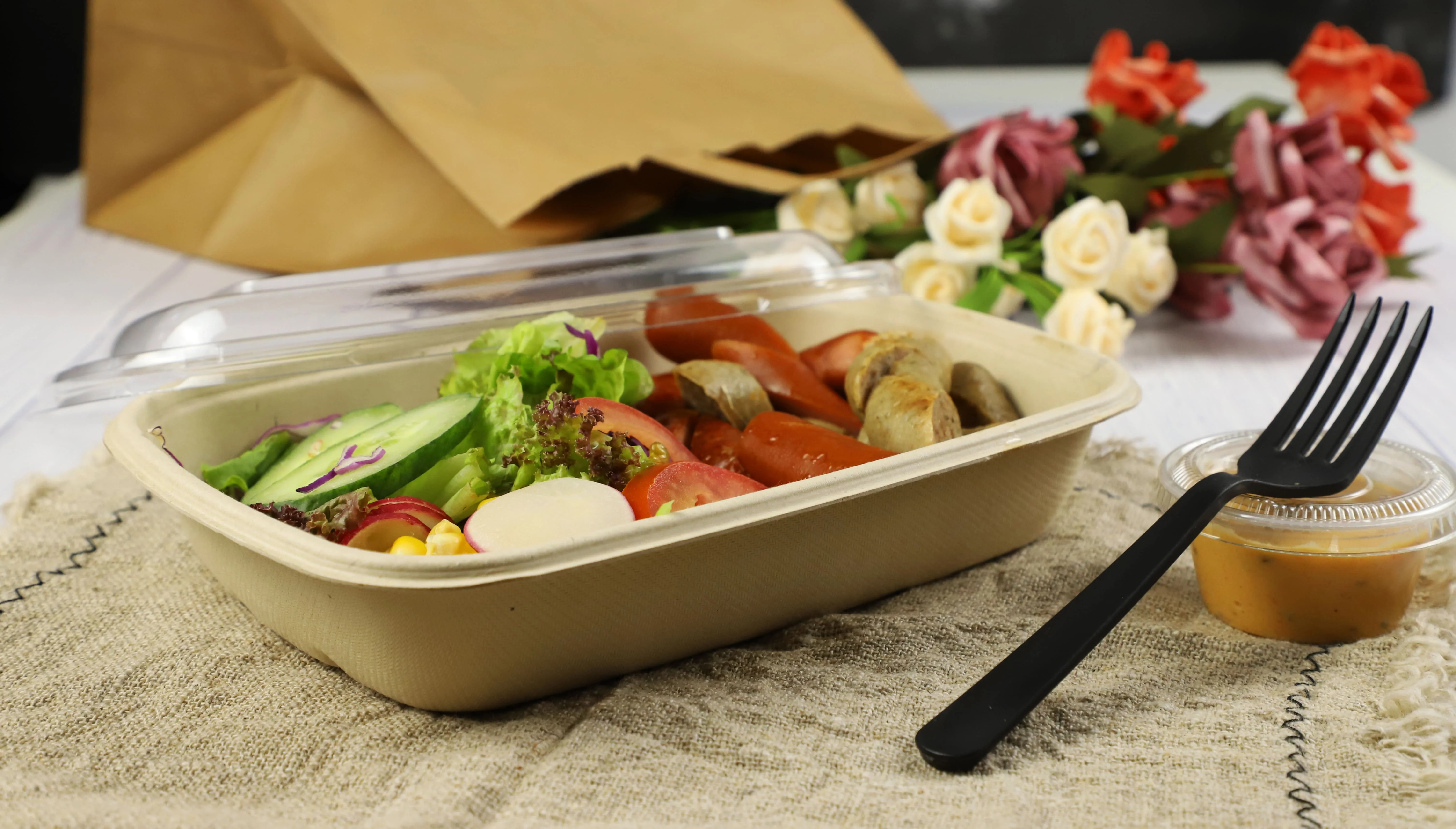 Compostable Bamboo Pulp Disposable Biodegradable Food Container - Buy ...