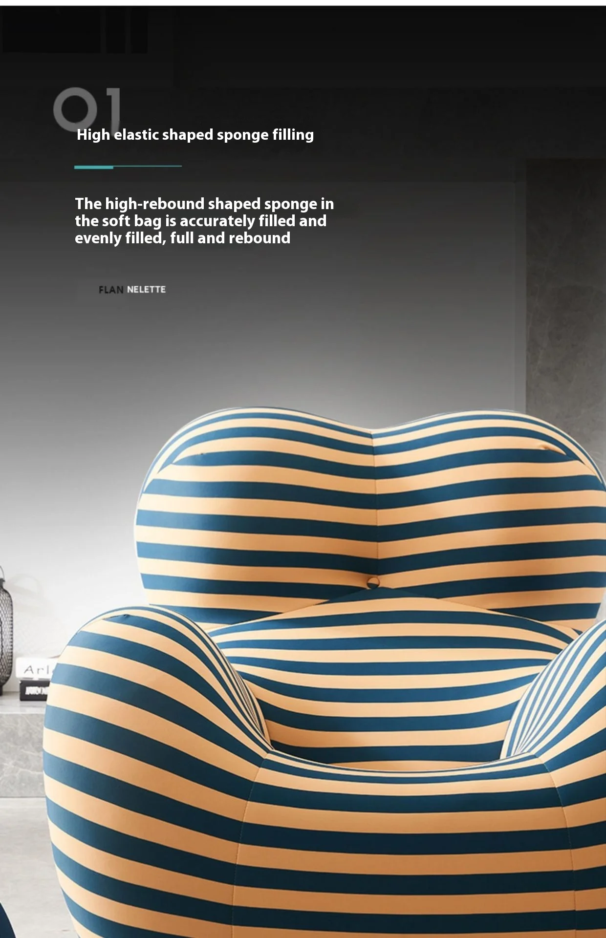 Italian Luxury Recliner Original Hydrangea-Emblazoned Nordic Style Lazy Chair for Living Room ...