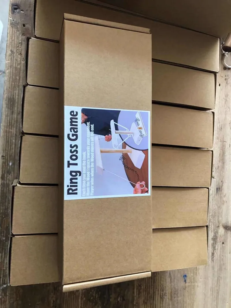 Classic Wooden Ring Toss Game with Metal Hook and Loop Throwing Target Bar for Drinks & Kids ...